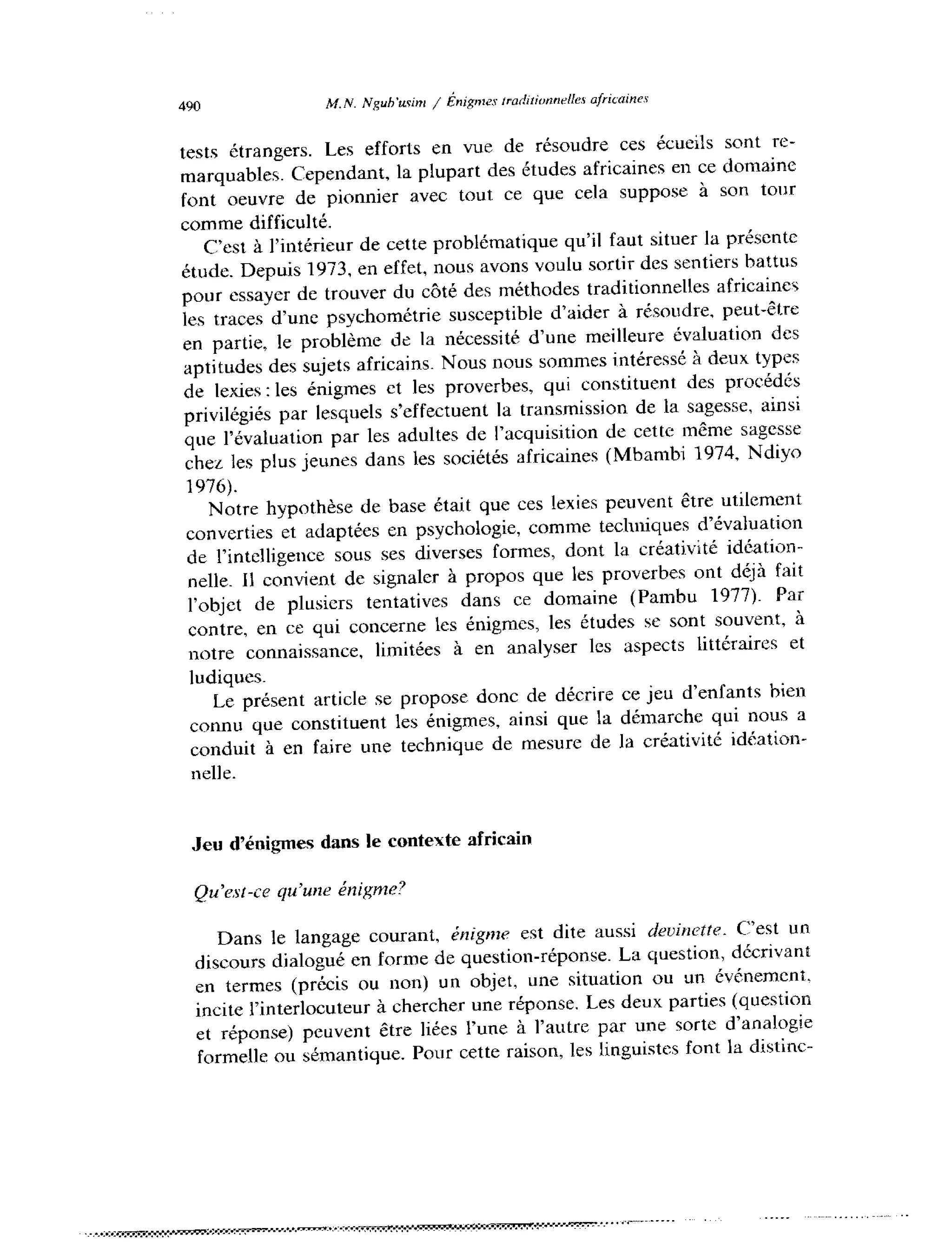(Ngubusim 1988) The Psychometric Function Of Traditional African ...
