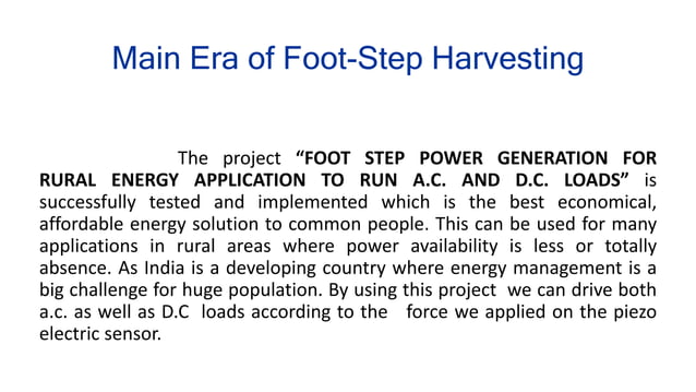 Foot energy generation | PPTX | Physics | Science