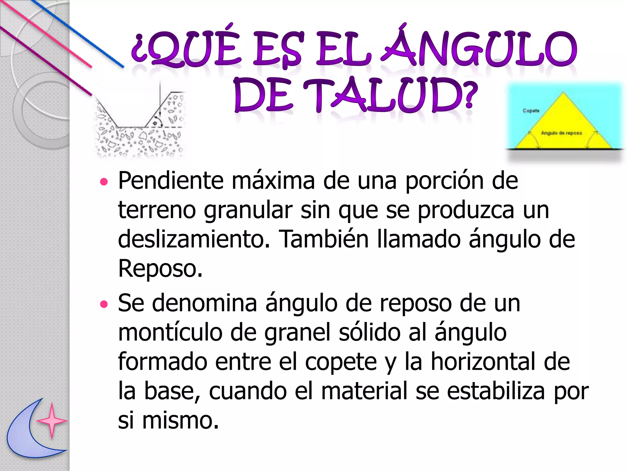 Ángulo de talud | PPT