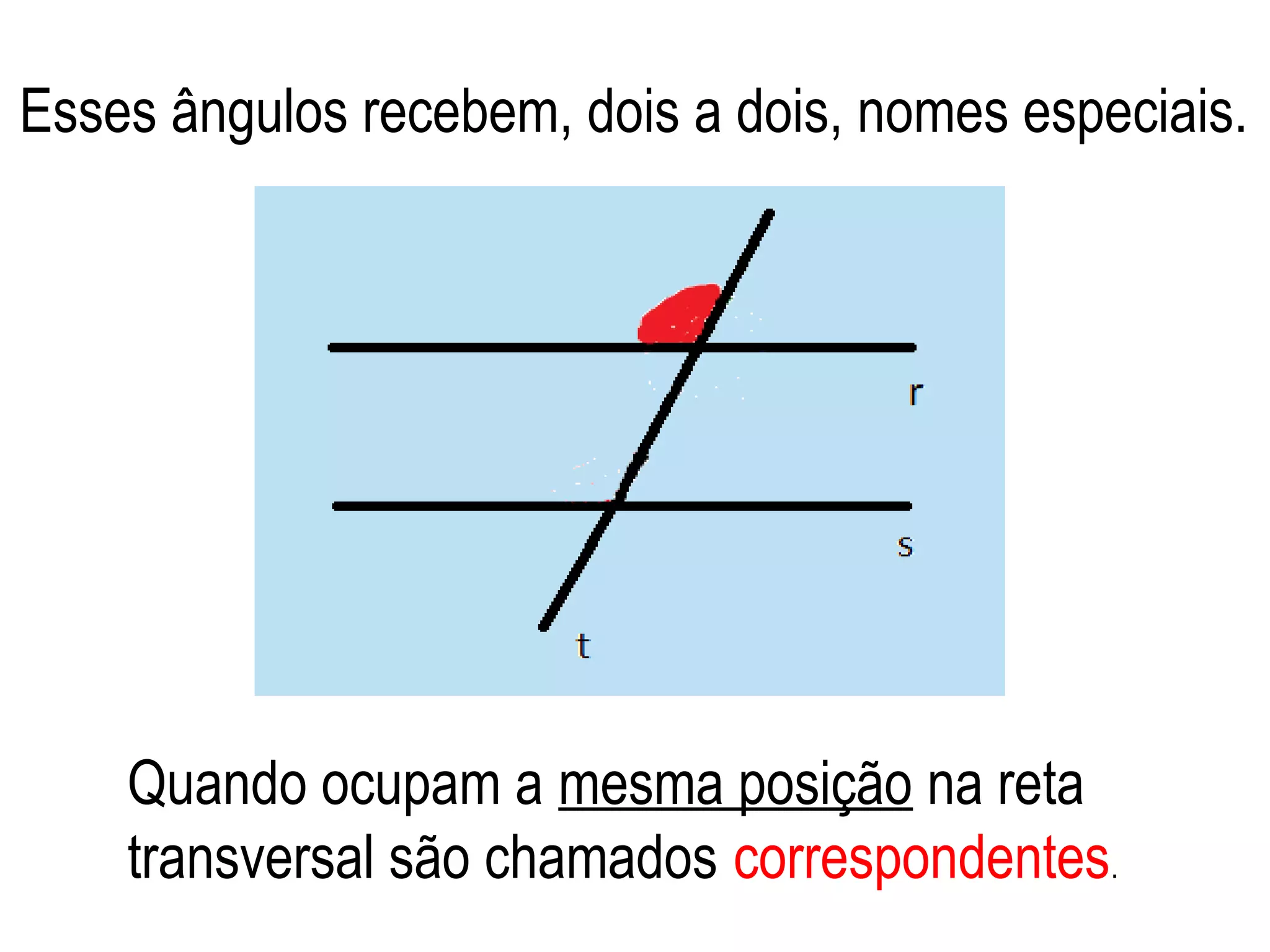 âNgulos formados por duas retas paralelas e uma transversal | PPT