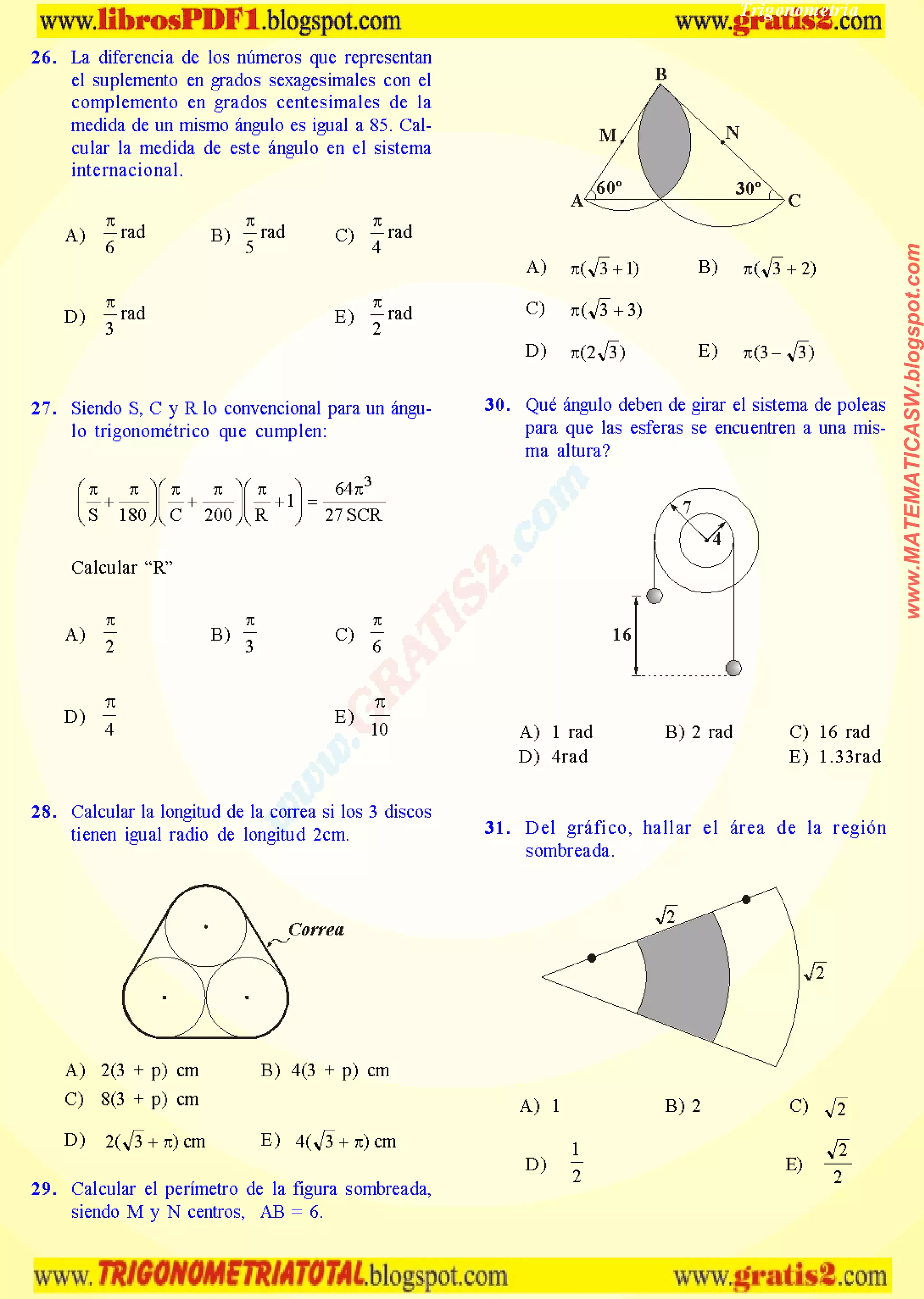Ngulo trigonométrico longitud de arco | PDF