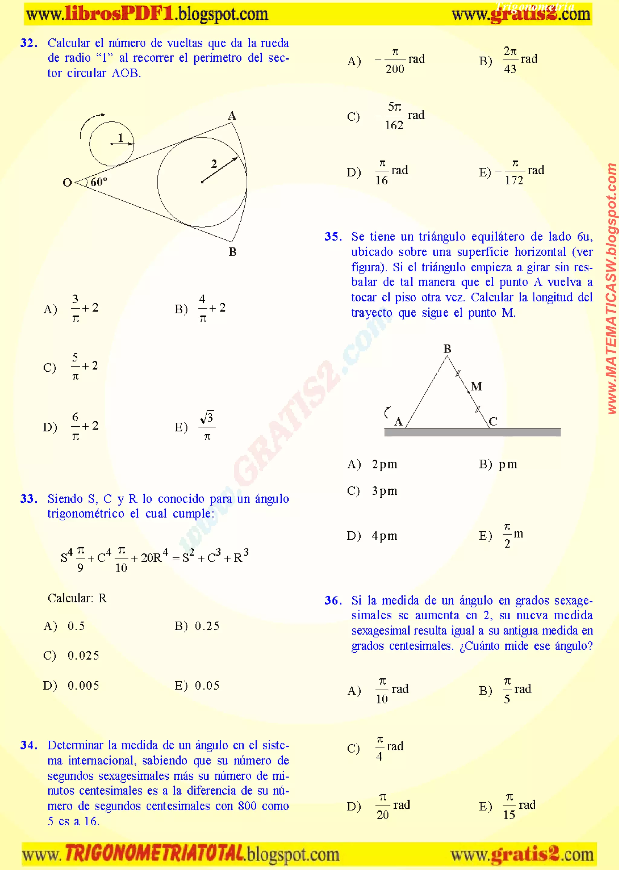 Ngulo trigonométrico longitud de arco | PDF