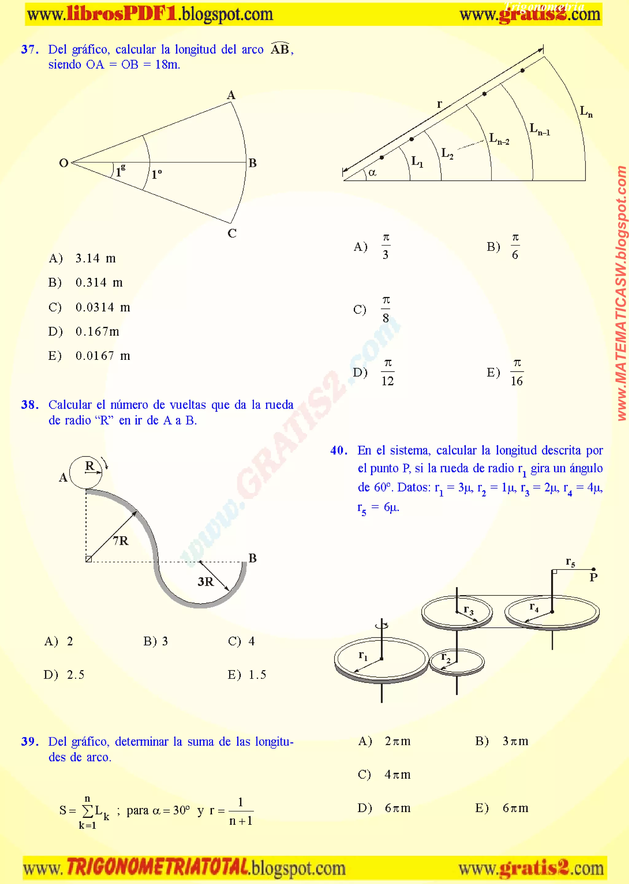 Ngulo trigonométrico longitud de arco | PDF