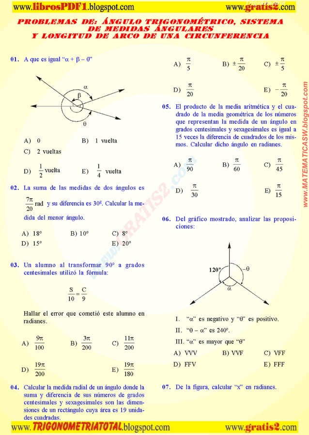 Ngulo trigonométrico longitud de arco | PDF