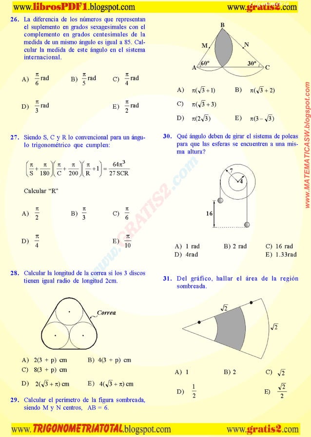 Ngulo trigonométrico longitud de arco | PDF