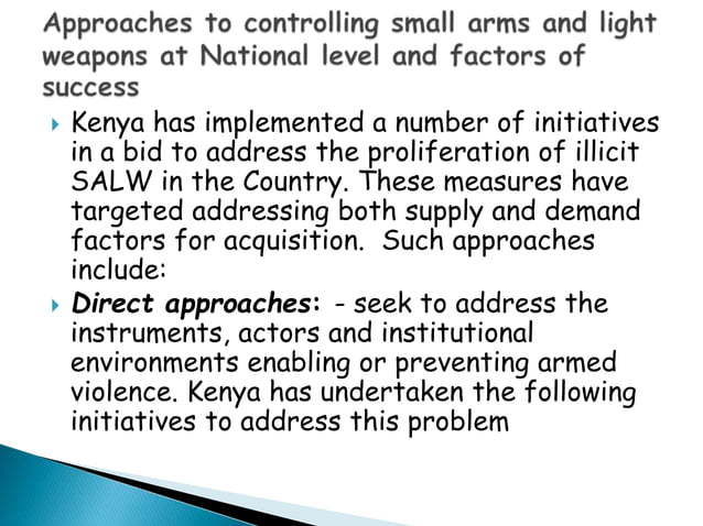 James Ngului, Deputy Director, Kenya National Focal Point on Small Arms ...