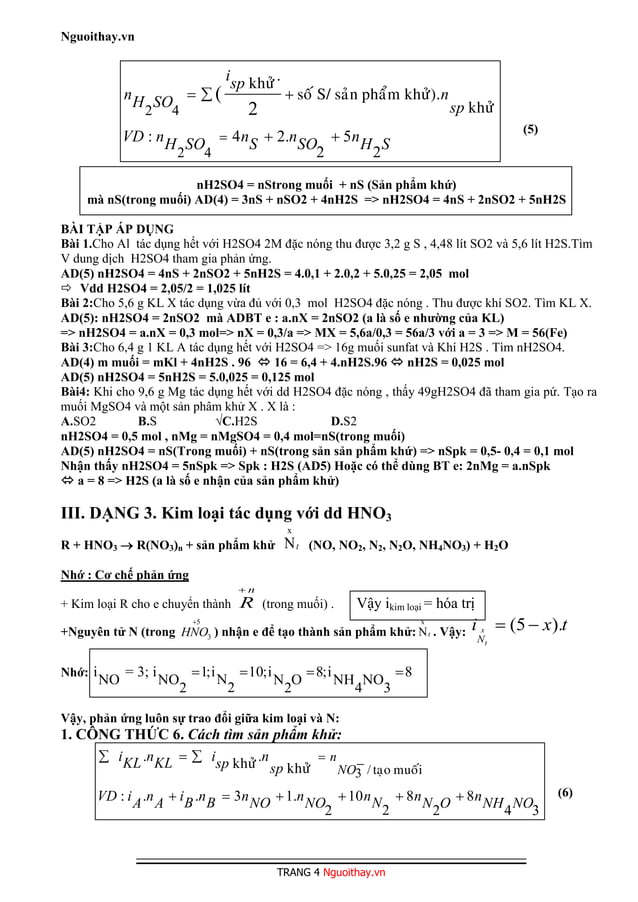{Nguoithay.org} cac cong thuc giai nhanh hoa hoc vo co | PDF