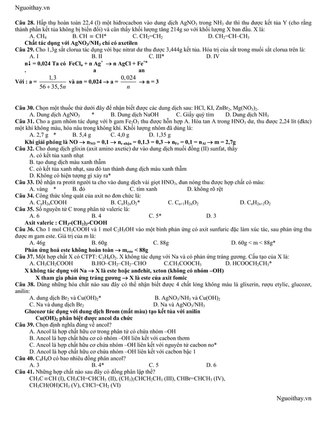 {Nguoithay.org} de thi thu mon hoa hoc so 2 giai chi tiet | PDF