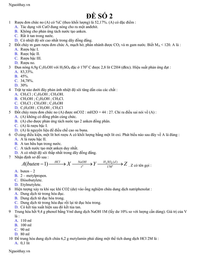 {Nguoithay.org} giai chi tiet bai tap hoa hoc huu co so 2 | PDF
