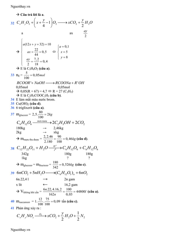 {Nguoithay.org} giai chi tiet bai tap hoa hoc huu co so 3 | PDF