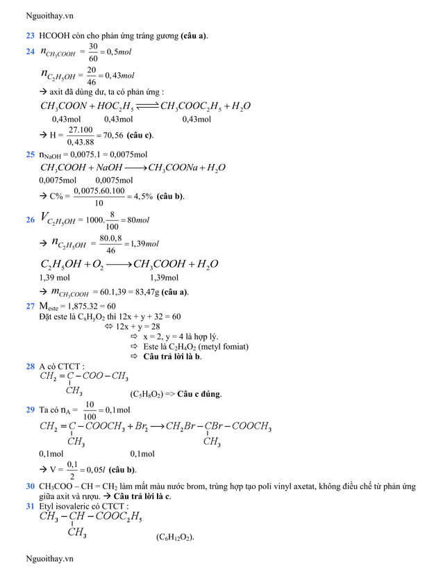 {Nguoithay.org} giai chi tiet bai tap hoa hoc huu co so 3 | PDF