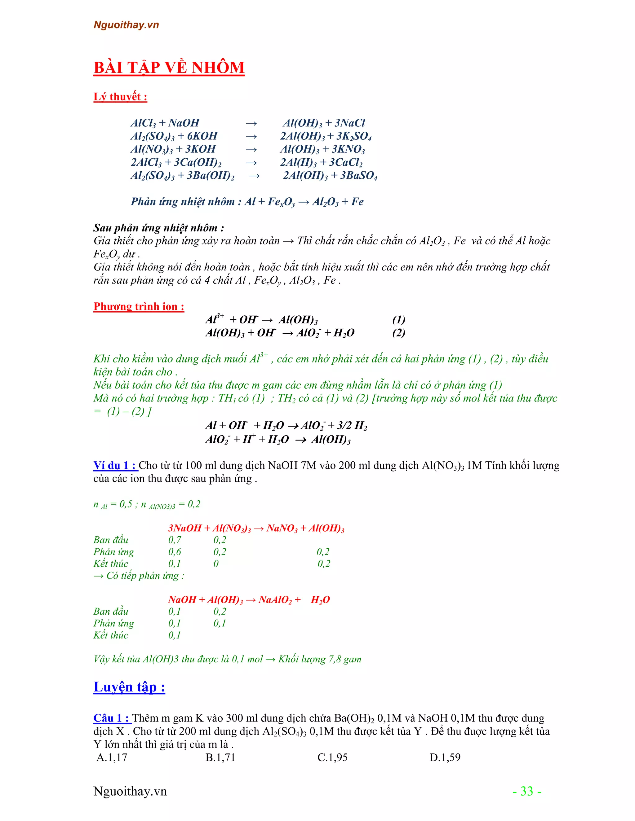 {Nguoithay.vn} cac phuong phap giai hoa co loi giai | PDF