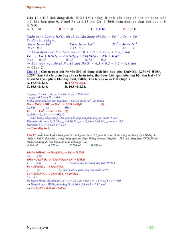 {Nguoithay.vn} cac phuong phap giai hoa co loi giai | PDF