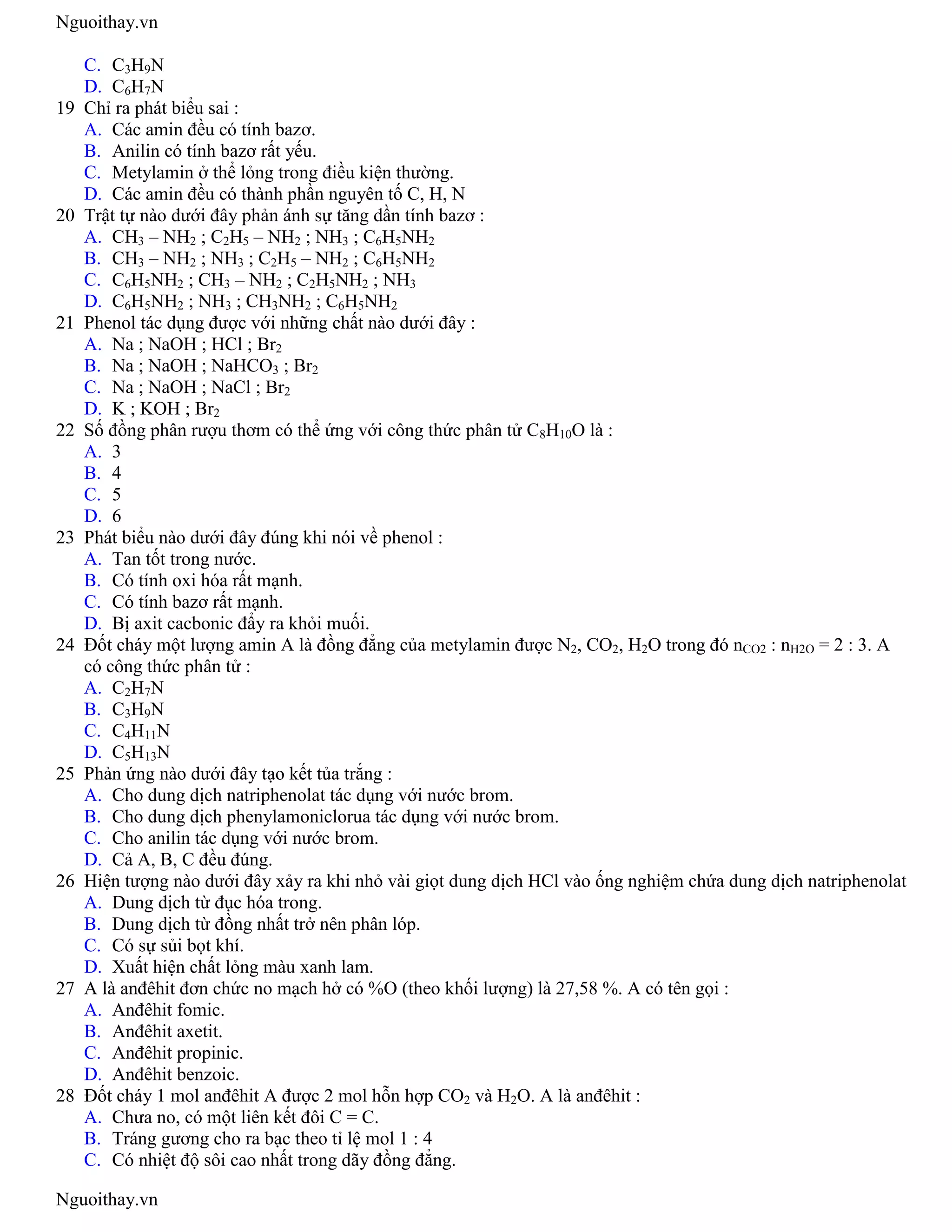 {Nguoithay.vn} giai chi tiet bai tap hoa hoc huu co so 1 | PDF