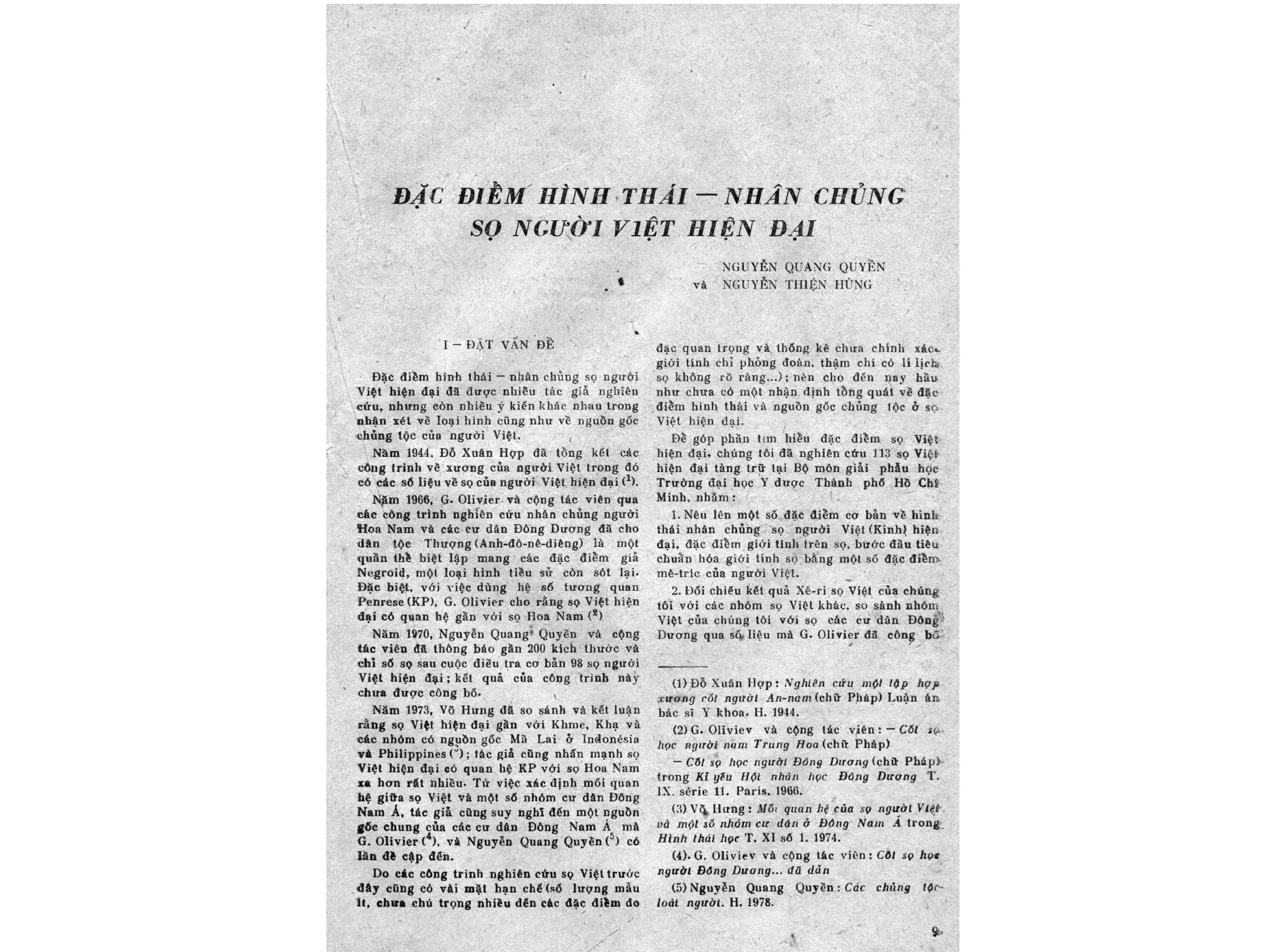 VIETNAMESE HUMAN SKULL MORPHOLOGY and HUMAN TYPES in VIETNAM, NGUYEN QUANG QUYEN-NGUYEN THIEN ...