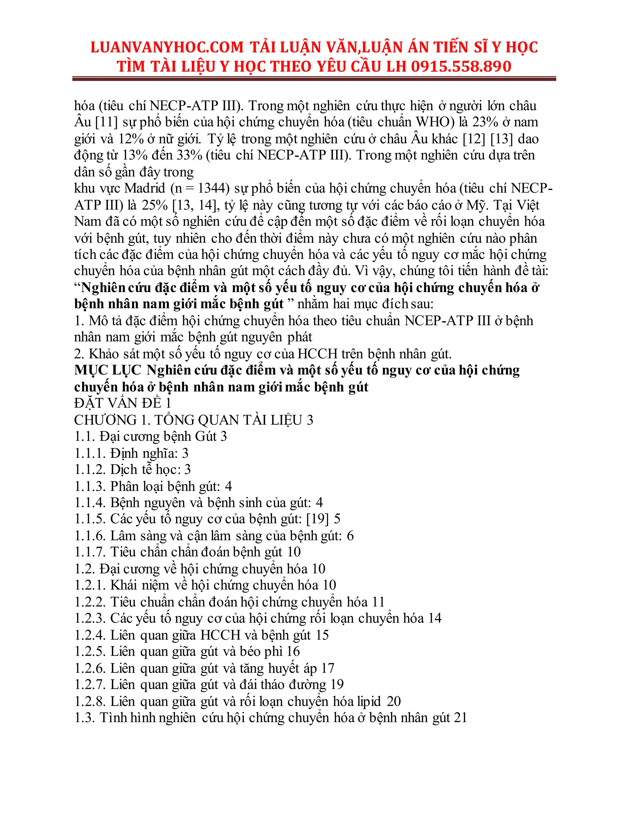 Nguy co cua hoi chung chuyen hoa o benh nhan nam gioi mac benh gut | DOCX