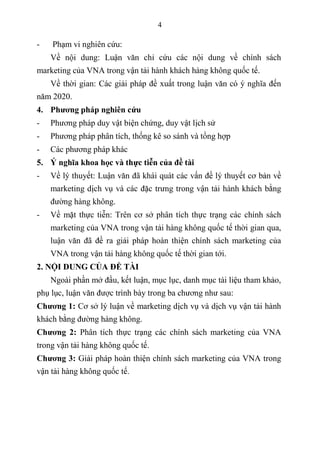 Luận văn: Chính sách Marketing của VNA trong vận tải hàng không | PDF