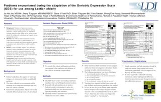 Problems Encountered During the Adaptation of the Geriatric Depression ...