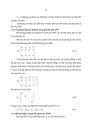 Luận án: Thuật toán và xây dựng chương trình xử lý số liệu GNSS | PDF