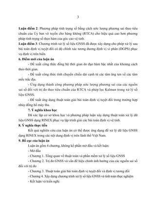 Luận án: Thuật toán và xây dựng chương trình xử lý số liệu GNSS | PDF