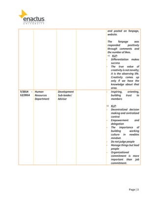 Application Form - Vice President of Enactus IU/ Head of Communication Department | PDF