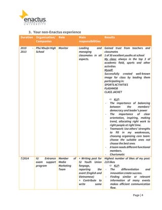 Application Form - Vice President of Enactus IU/ Head of Communication Department | PDF