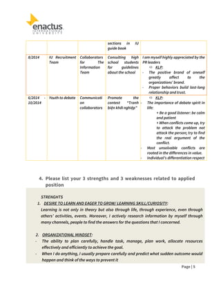 Application Form - Vice President of Enactus IU/ Head of Communication Department | PDF