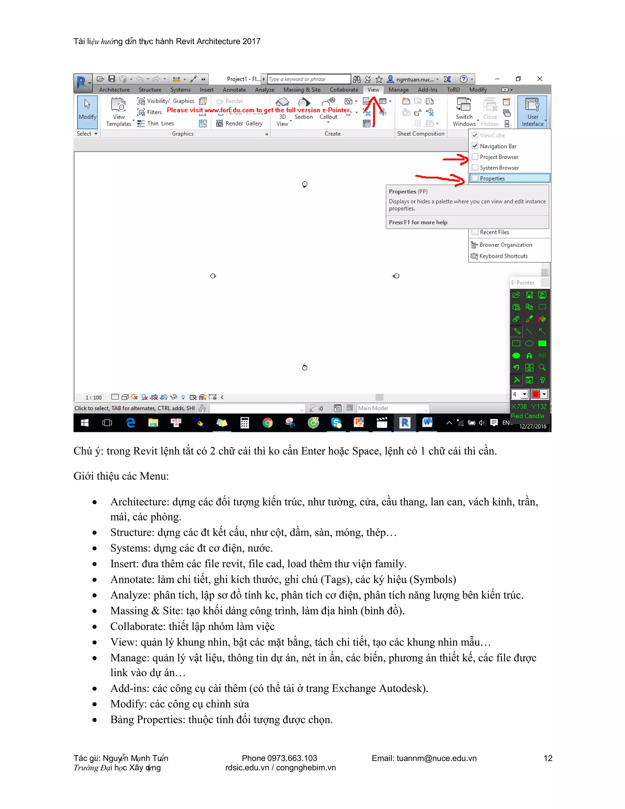 Nguyen manh tuan hdth revit architecture | PDF