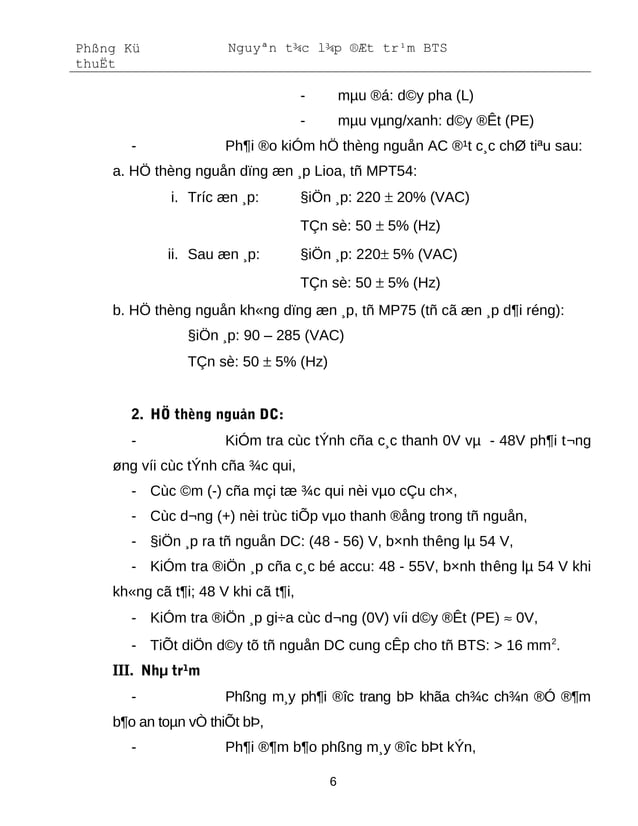 Nguyen tac lap dat tram bts | PDF