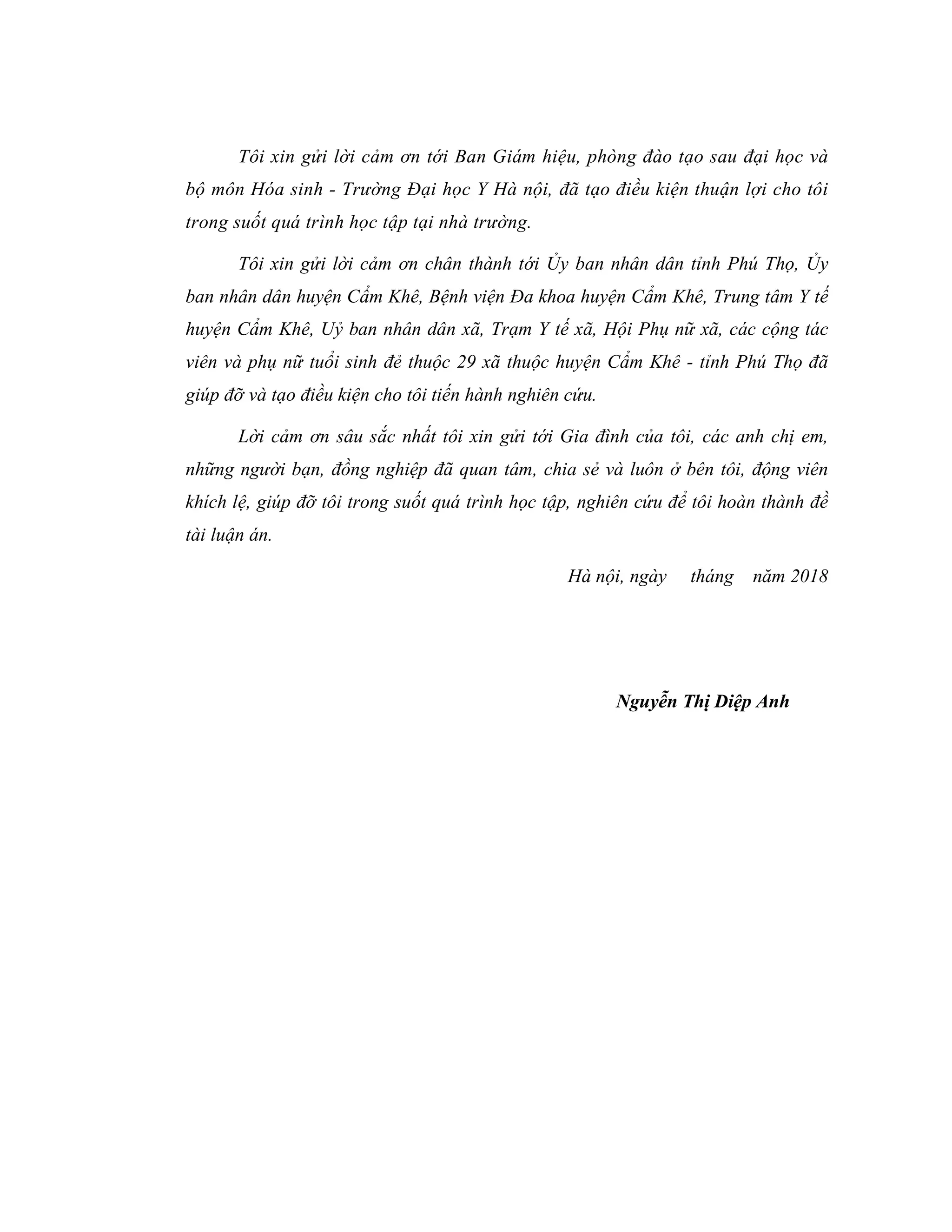 Luận án: Tình trạng dinh dưỡng sắt, Vit.A ở phụ nữ mang thai | PDF