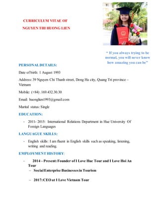 Nguyen thi huong lien cv | DOCX