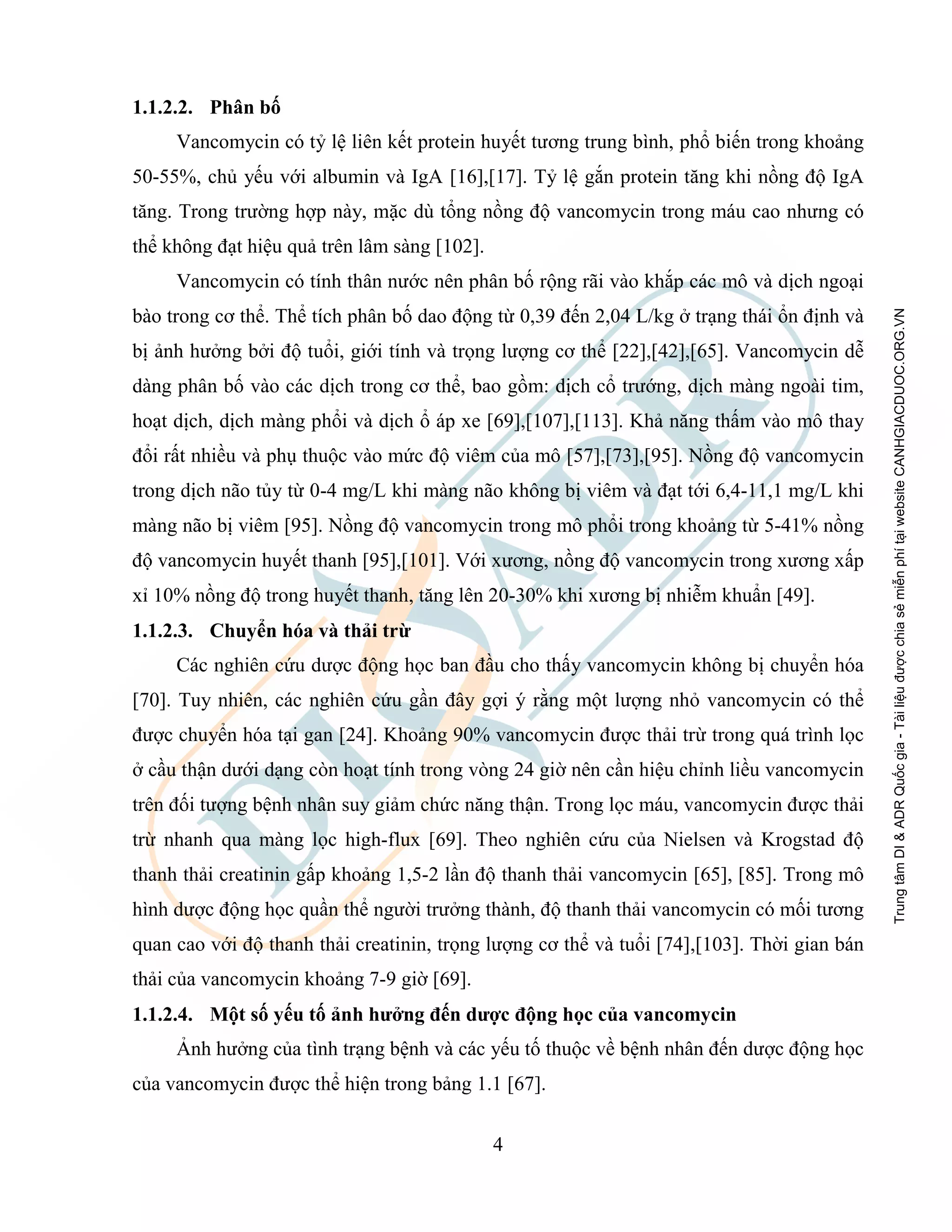 Luận văn: Thực trạng sử dụng vancomycin ở bệnh viện Thanh Nhàn | PDF