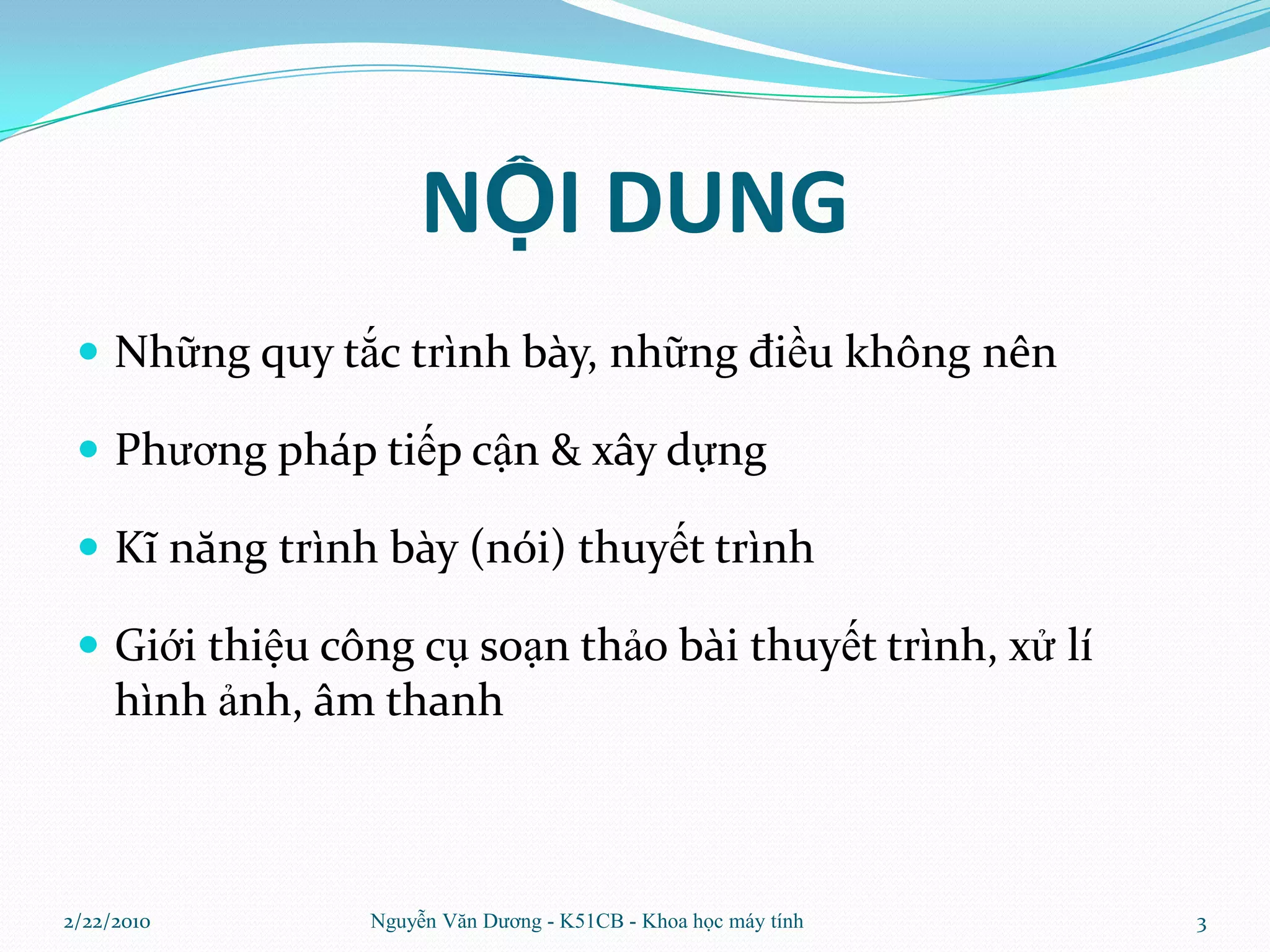 Nguyen Van Duong Ki Nang Thuyet Trinh | PPTX