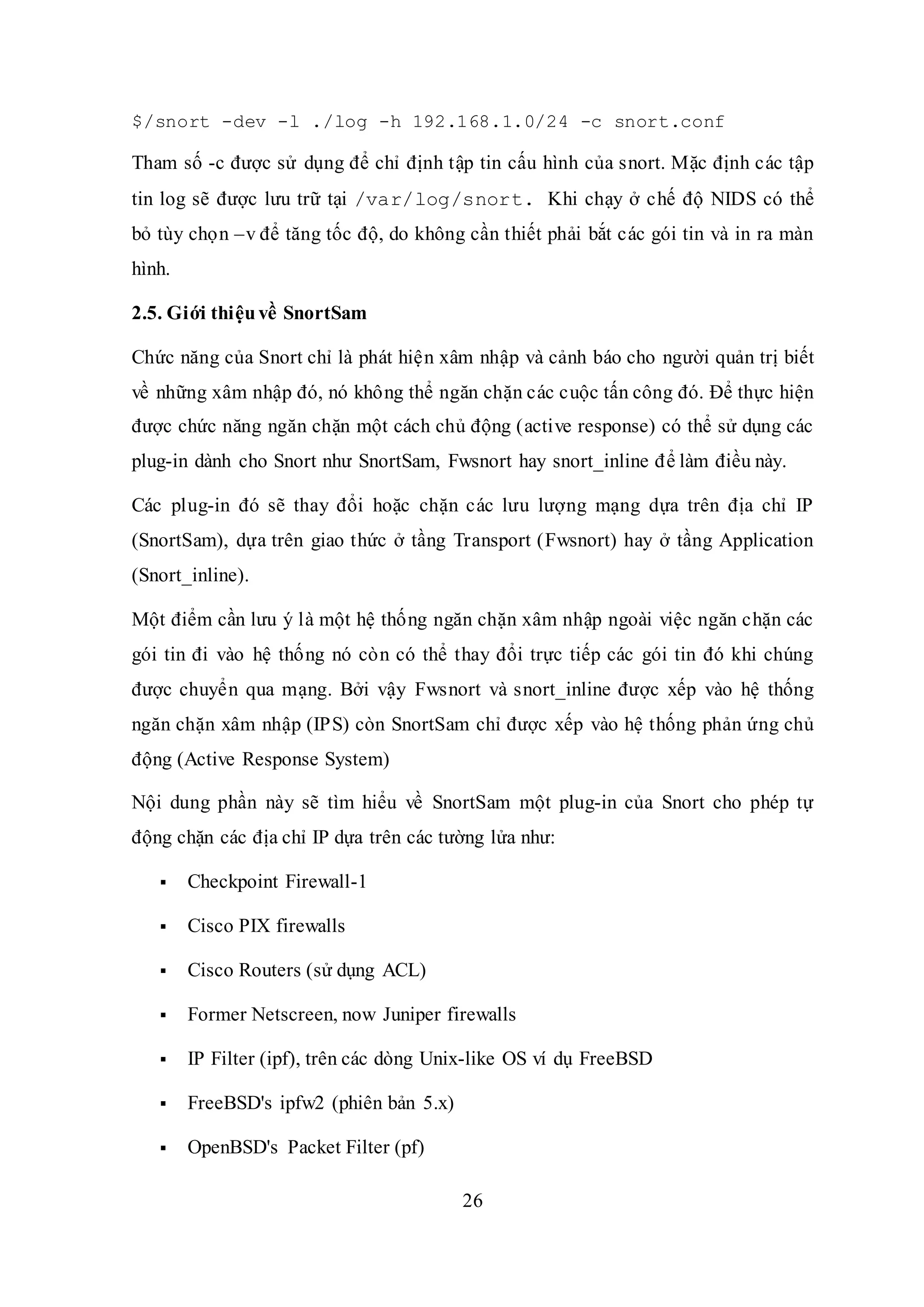 [Khóa luận tốt nghiệp] - Tìm hiểu và triển khai Snort/SnortSam | PDF