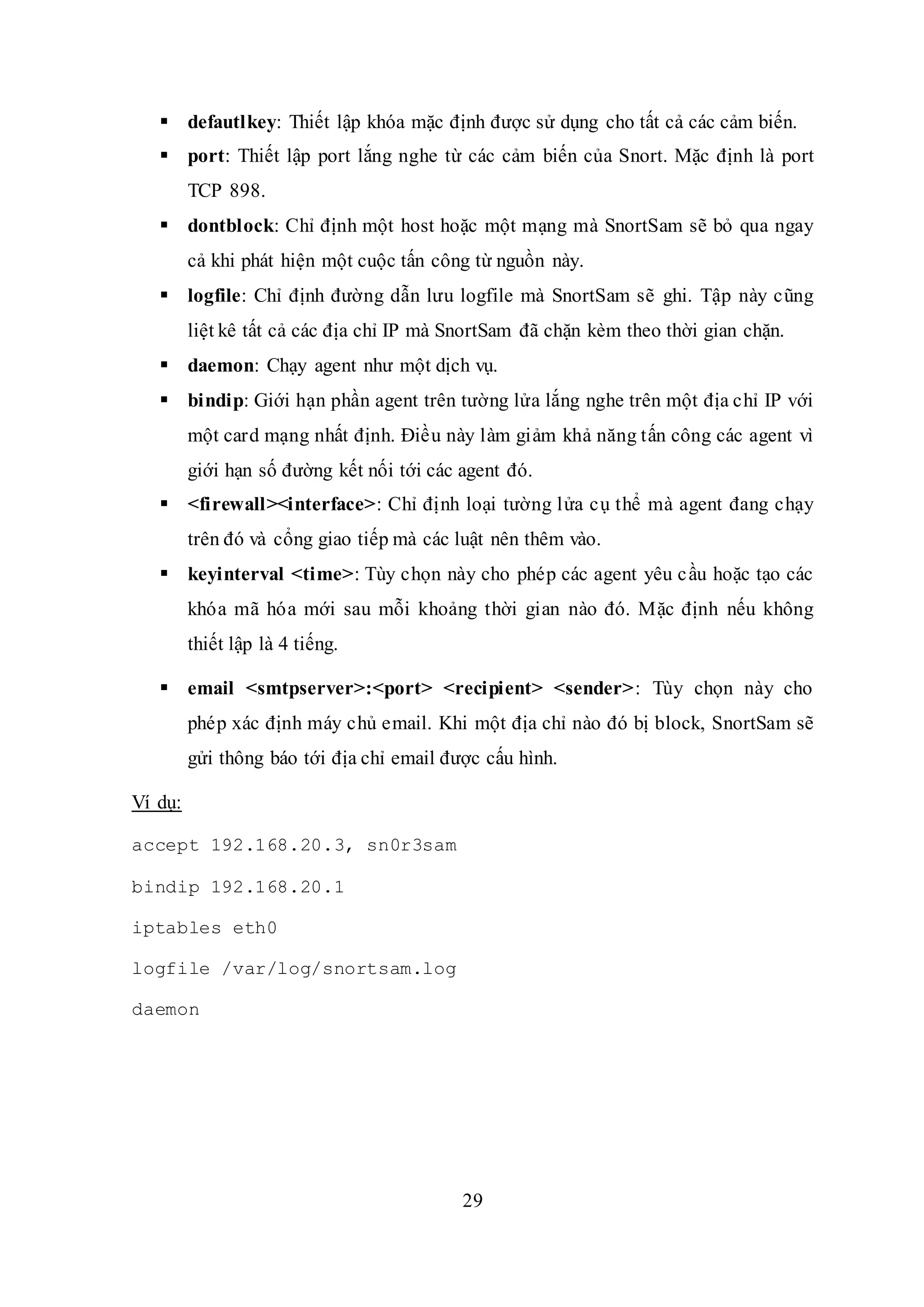 [Khóa luận tốt nghiệp] - Tìm hiểu và triển khai Snort/SnortSam | PDF