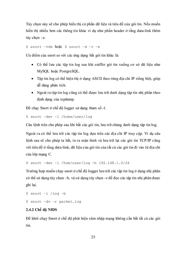 [Khóa luận tốt nghiệp] - Tìm hiểu và triển khai Snort/SnortSam | PDF