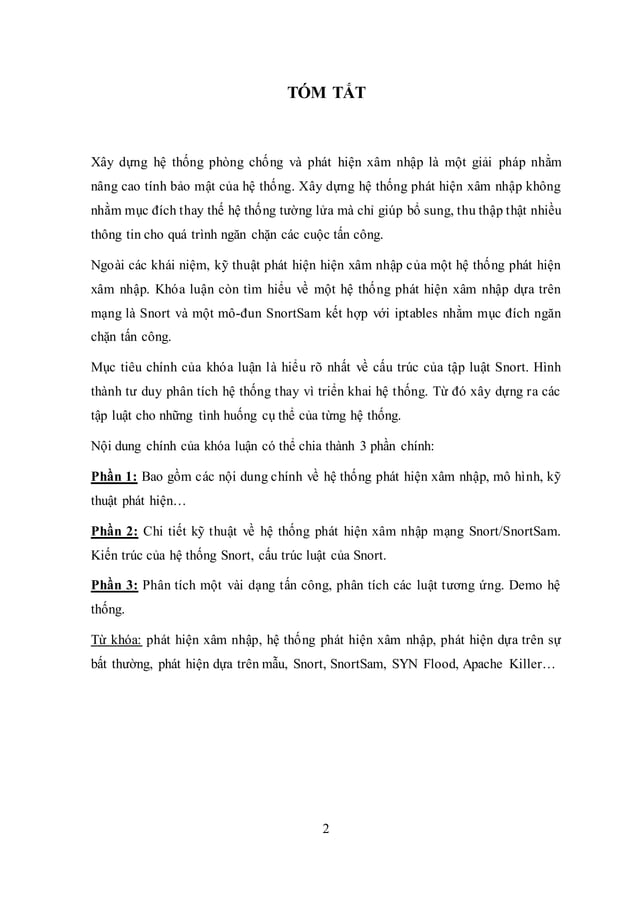 [Khóa luận tốt nghiệp] - Tìm hiểu và triển khai Snort/SnortSam | PDF