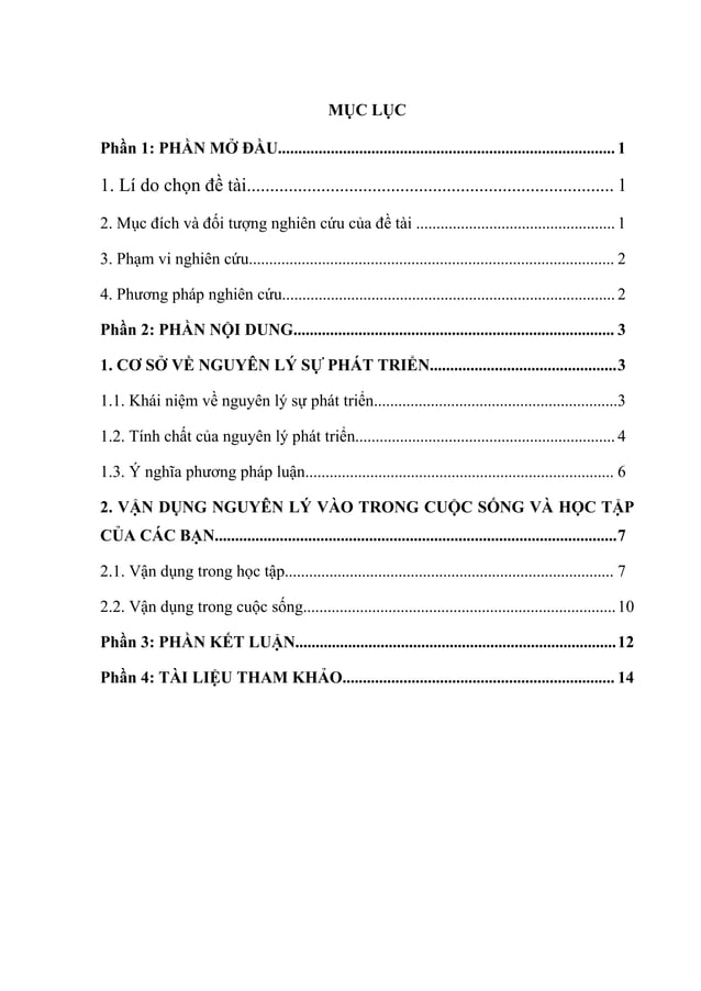 Tiểu luận nguyên lý về sự phát triển nhóm 9 | PDF