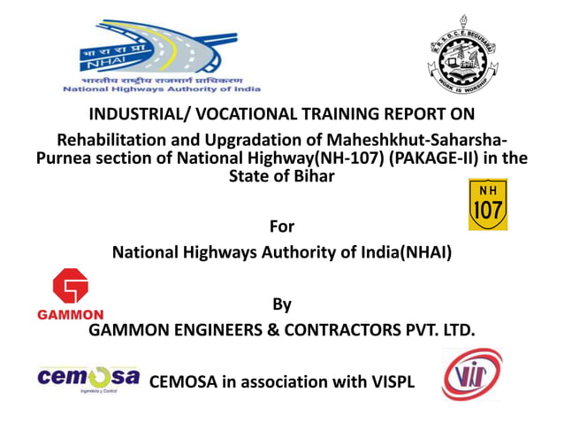 Training project report NHAI by Amit Kumar | PPTX