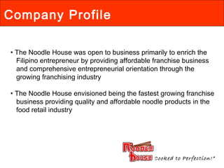 Noodle House - JC FoodCart Franchise | PPT
