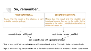 First and second conditionals | PPTX