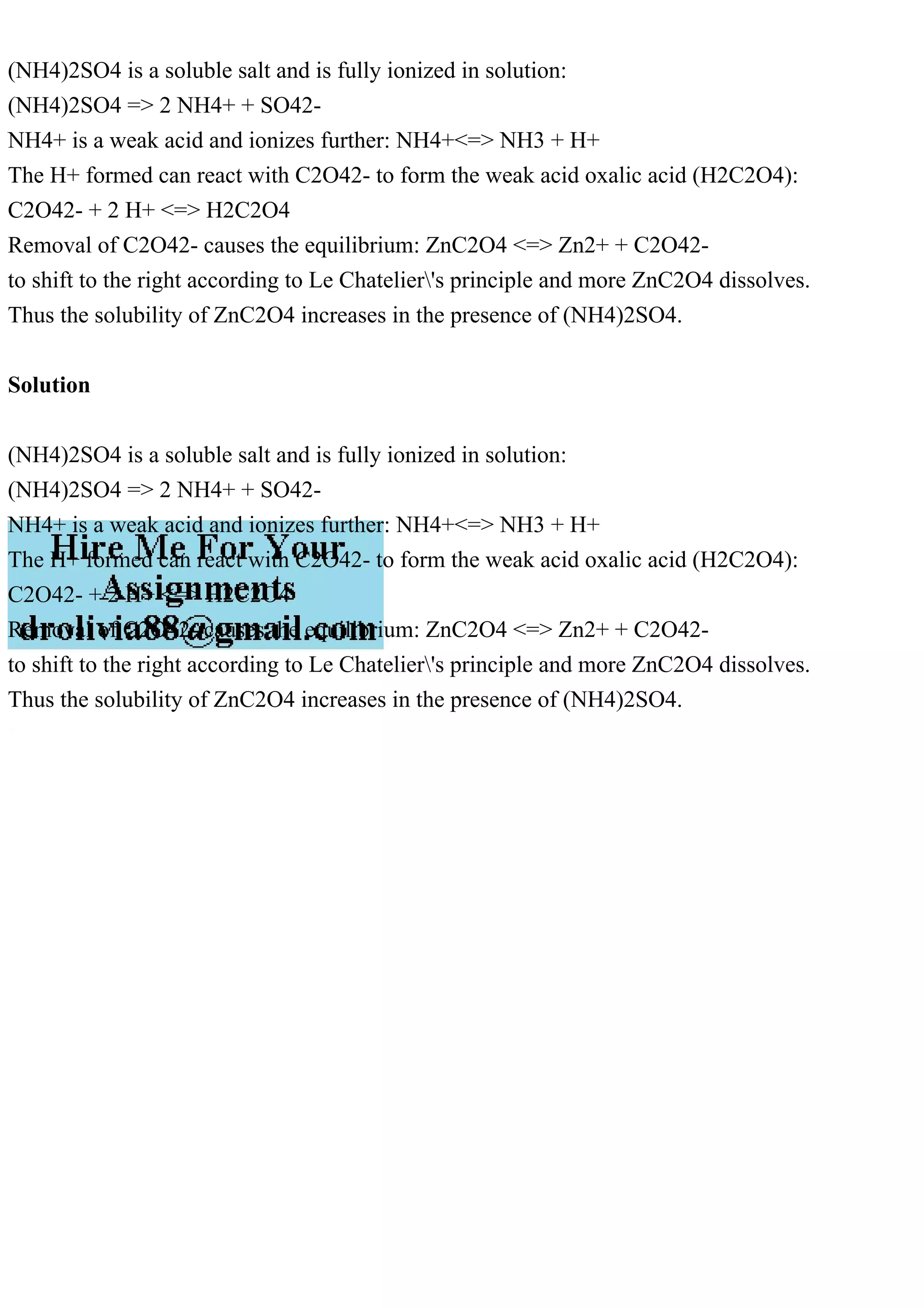 (NH4)2SO4 is a soluble salt and is fully ionized in solution(NH4).pdf