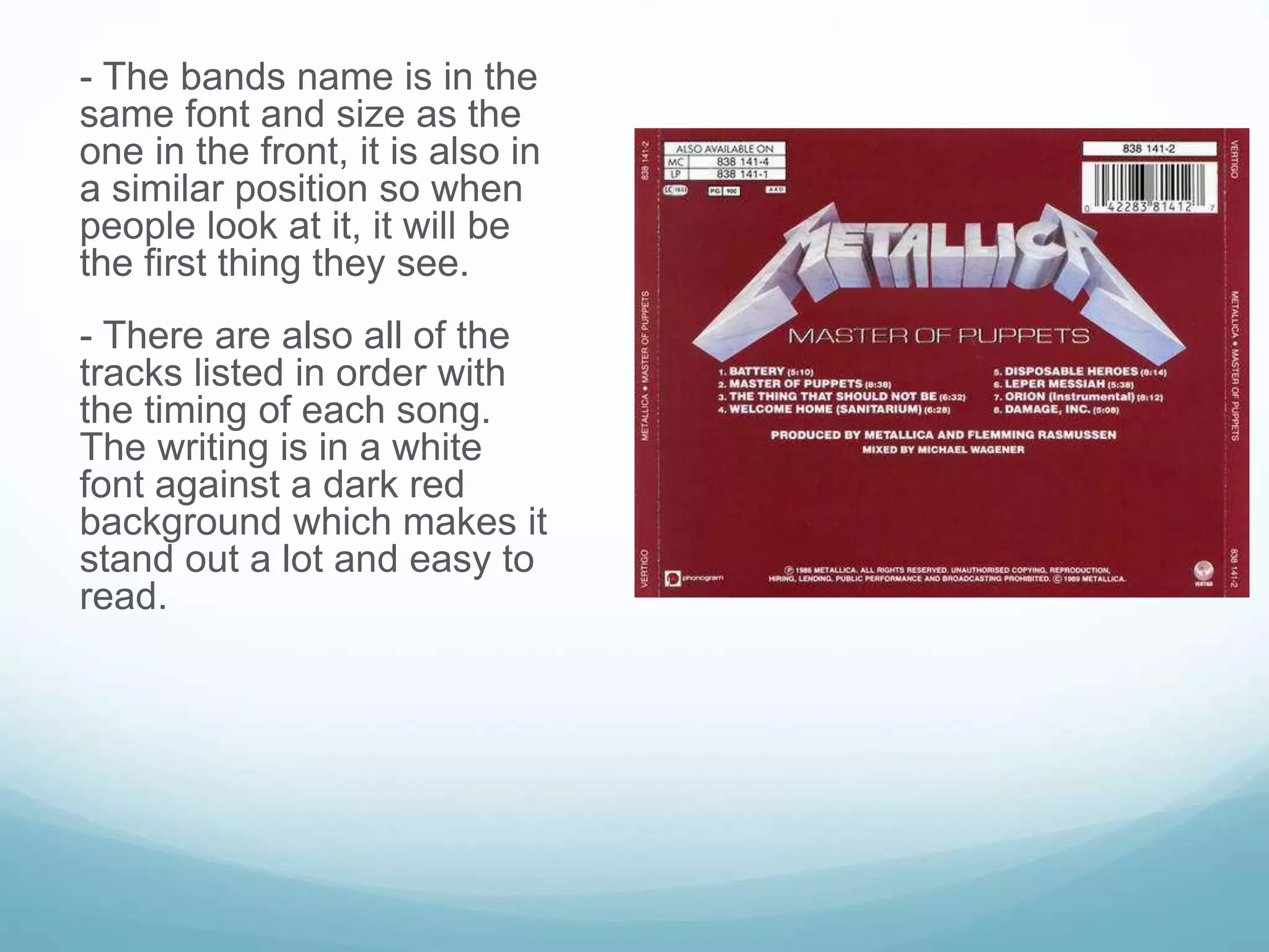 Media a2 album cover analysis 3 | PPTX