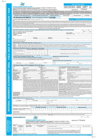 Nhai tax free bond application form | PDF