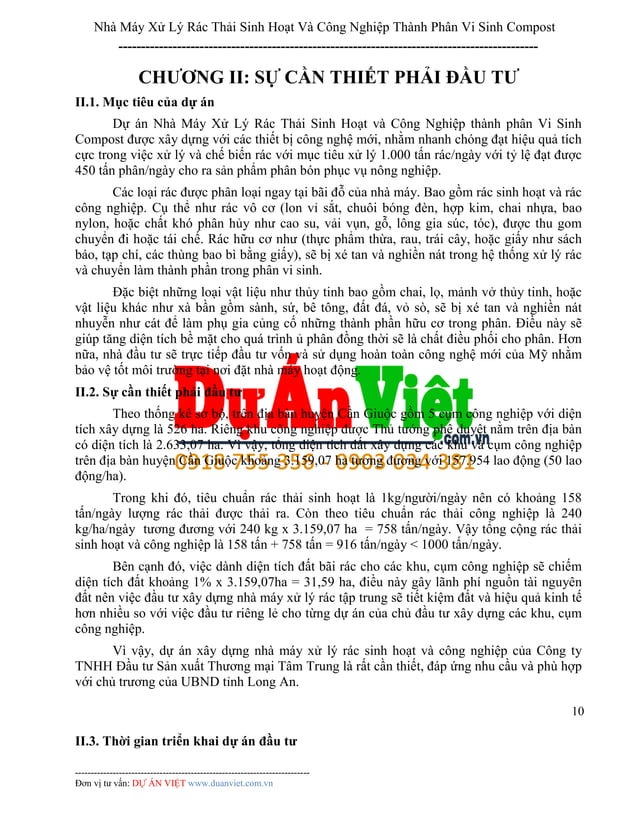 Nha may xu ly chat thai sinh hoat va cong nghiep thanh phan vi sinh compost | PDF
