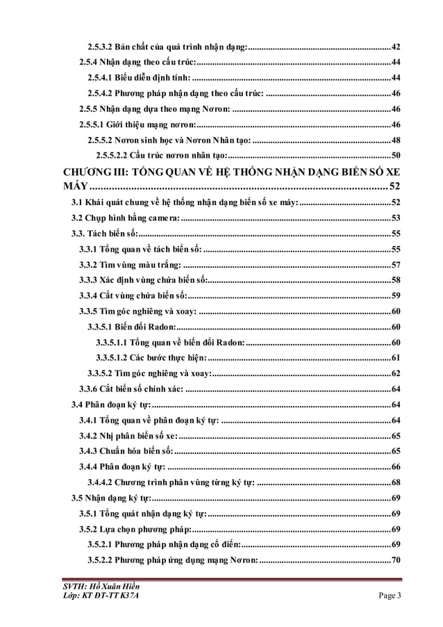 Đề tài: Nhận dạng, phân loại, xử lý ảnh biển số xe bằng phần mềm | DOCX