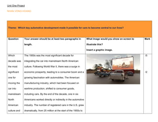 Impact of Car in North America's Culture_1 | PDF