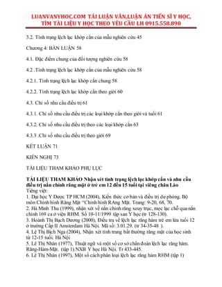 Nhan xet tinh trang lech lac khop can va nhu cau dieu tri nan chinh ...