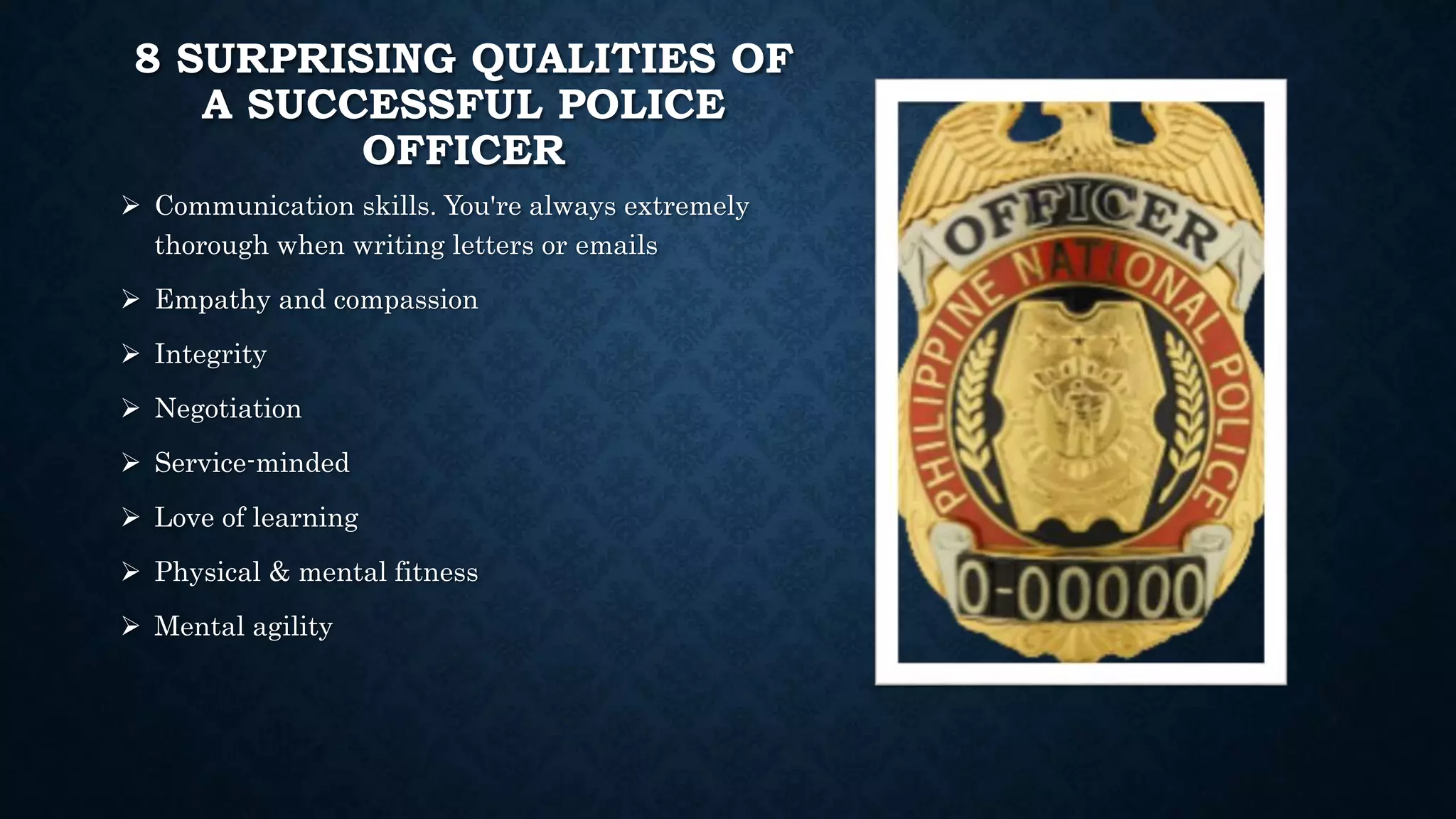 BEING A POLICE OFFICER | PPTX