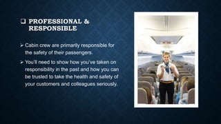 Qualities that should be Included in a Cabin Crew Application | PPTX ...
